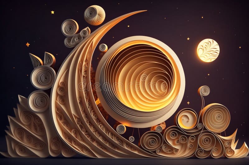 Abstract Paper Quilling Space, Spacetime and Constellations, Stars and ...