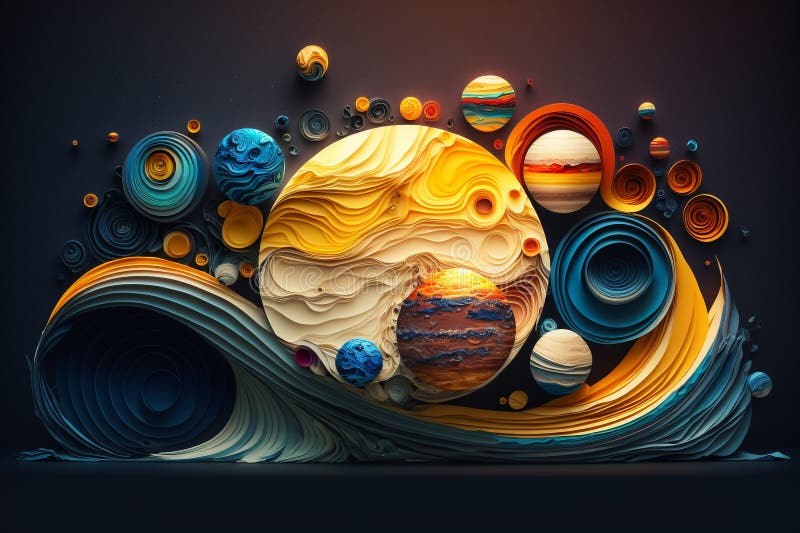 Abstract Paper Quilling Space, Spacetime and Constellations, Stars and ...