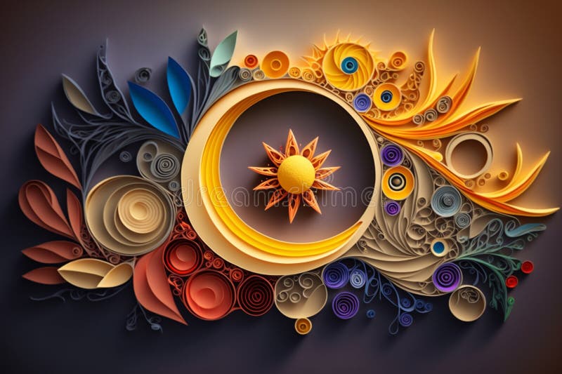 Abstract Paper Quilling Space, Spacetime and Constellations, Stars and ...