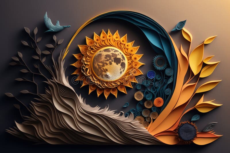 Abstract Paper Quilling Space, Spacetime and Constellations, Stars and ...