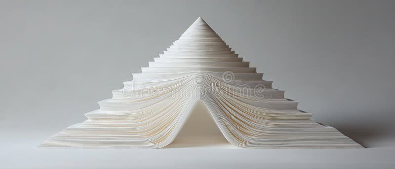 Abstract Paper Sculpture Folded into a Pyramid Shape Stock Illustration ...