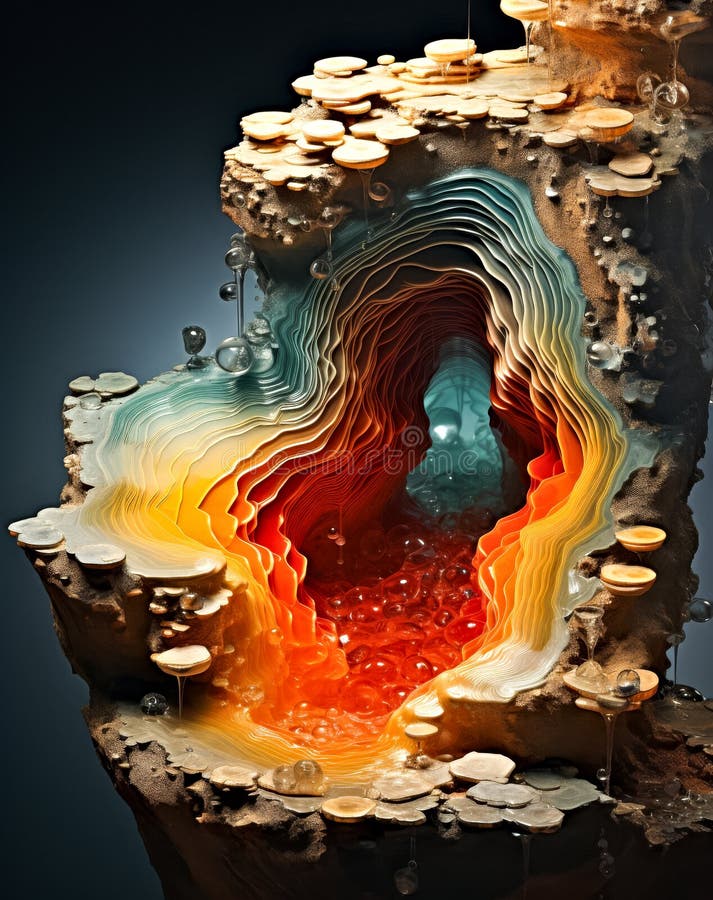 Abstract Paper Sculpture with Layered Rainbow Colors and Intricate ...