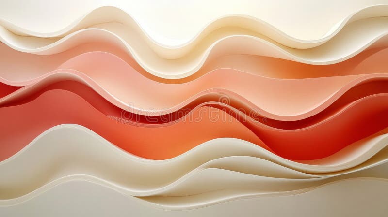 Abstract Paper Wave Pattern with Orange Gradient Layers in Smooth ...