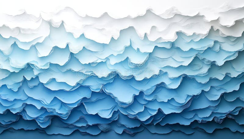Abstract Paper Wave Texture in Blue. Seamless Subtle 3D Rippling ...