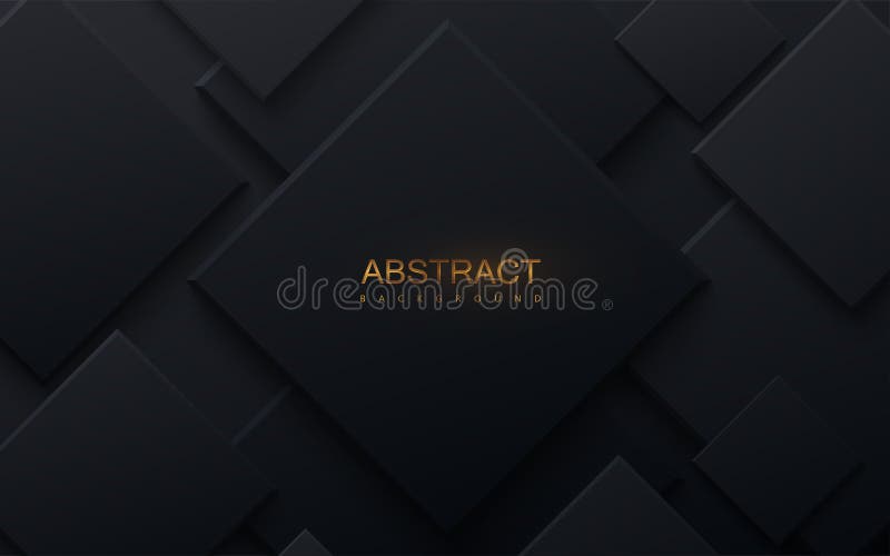 Abstract Papercut Background with Random Black Square Layers Stock ...
