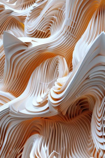 Abstract Parametric Architecture Forming Wavy Shapes Background Stock ...