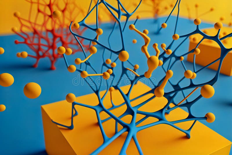 Abstract Particle Connection Network Background. Stock Illustration ...