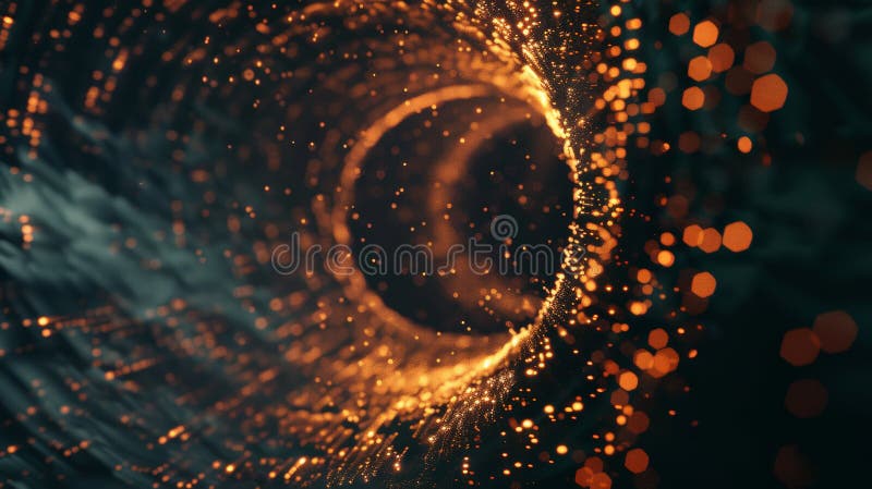 Abstract Particle Grid Vortex: Dynamic Digital Art Stock Image - Image ...