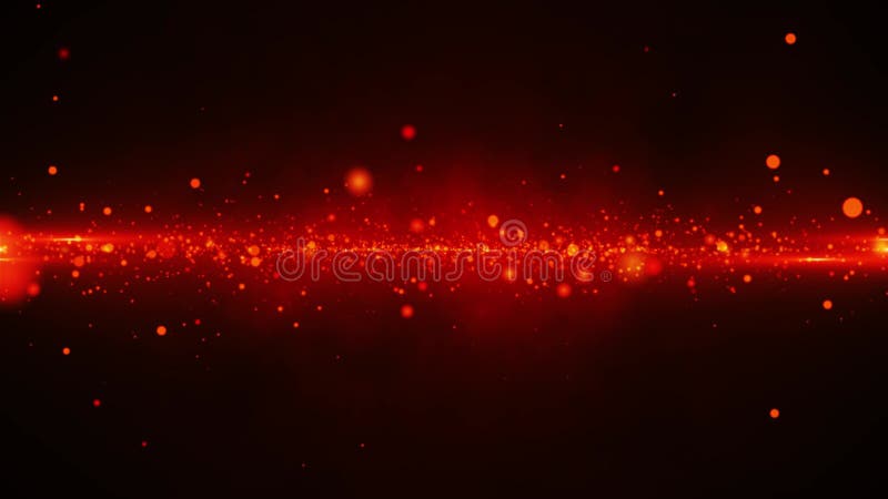 Abstract Particle Movement on a Neon Red Background. Animation of Fast ...