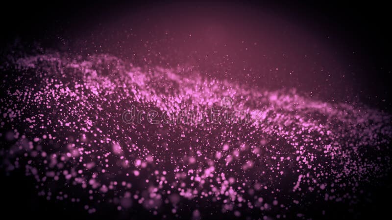 Abstract Particle Pink Wave Background. 3D Wavy Glowing Sparkles Stock ...