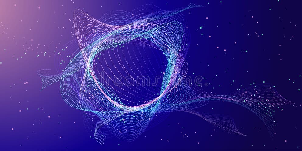 Abstract Particle Technology Background. Big Data, Network Connection Structure, Data Transfer ...