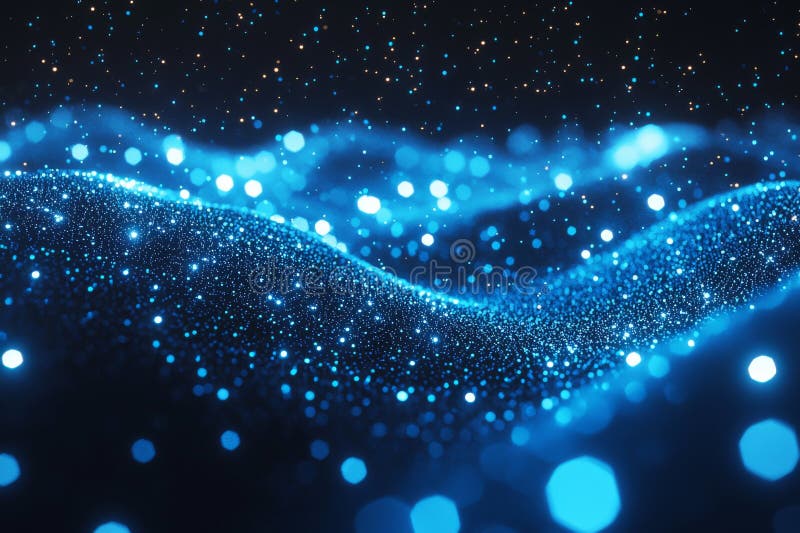 This is an Abstract Particle Technology Background Set Against a Blue ...