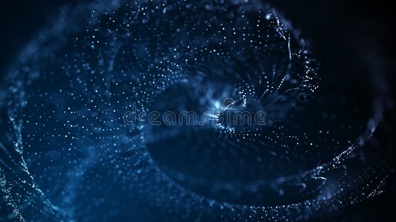 Abstract Particle Vortex. Futuristic Dynamic Wave Moving in Space ...
