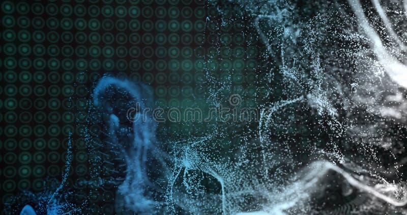 Abstract Particle Wave Being Animated in 3D Render Grid Space, Showing Flowing Mist Streams ...