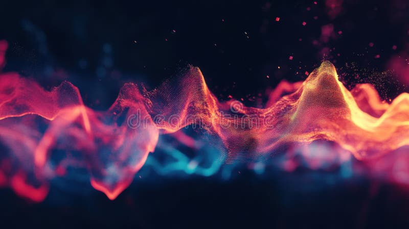 Abstract Particle Waveforms in Vivid Hues. AI Generated Stock ...