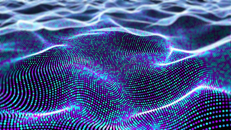 Abstract particle waves stock footage. Video of fractal - 297280096