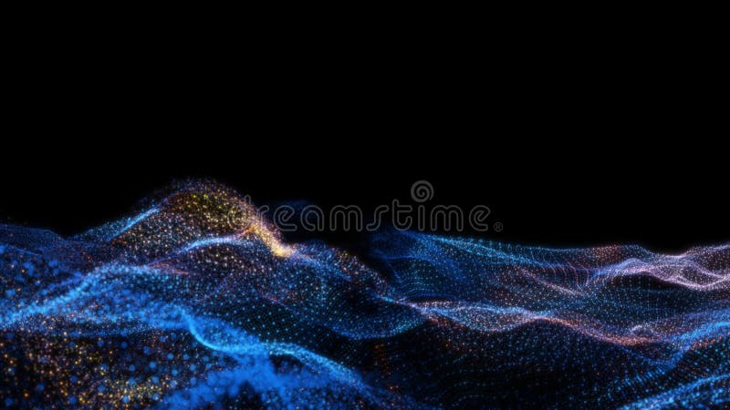 Abstract Particle Waves with Depth of Field Effect Stock Photo - Image ...