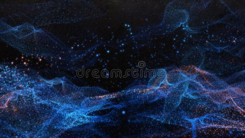Abstract Particle Waves with Depth of Field Effect Stock Illustration ...