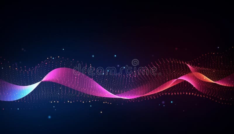 Abstract Particle Waving Technology. Abstract Waves, Moving Points, Particle Flow, High ...