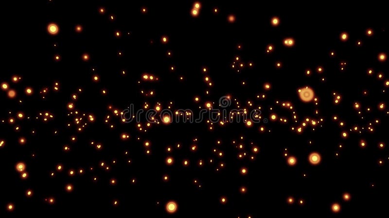 Abstract Particles Background with Animation of Moving Glow Orange ...