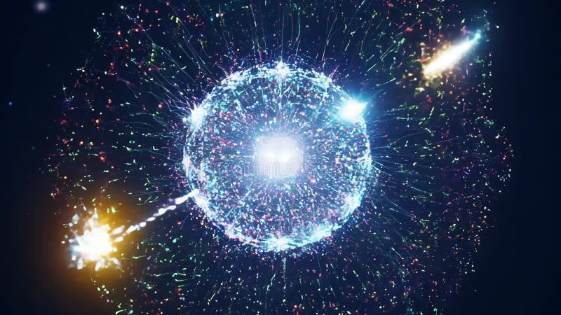 Collision of Particles in Space and Time Stock Video - Video of ...