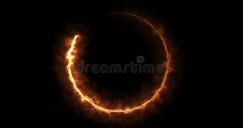 Abstract Particles of Fire Light Running in a Circle Shape Stock ...