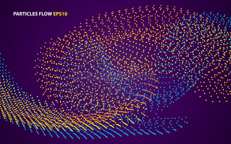 Abstract Particles Flow Background Vector. Futuristic Background Vector ...