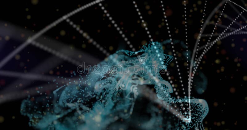 Abstract Particles and Flowing Shapes, Digital Image Stock Illustration ...