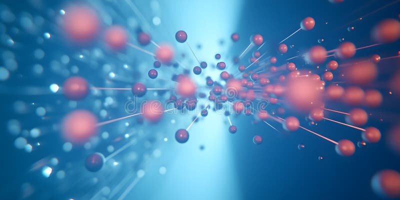 Abstract Particles in Motion with Dynamic Blue Background Stock ...