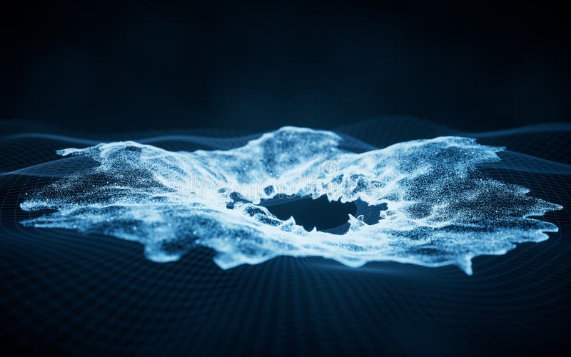 Abstract Wave Particles, Diffuse Powder, 3d Rendering Stock ...