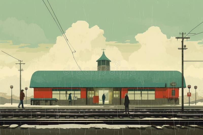 Abstract Passengers Train Station Extreme Closeup. Generative AI Stock ...