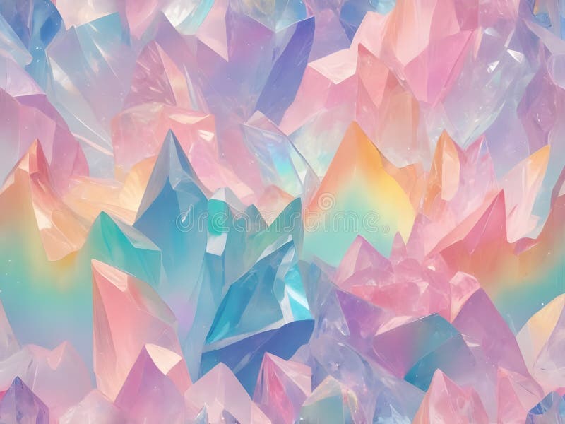 Abstract Pastel Background Texture Aurora Rainbow Crystal Spectrum Gradation Stock Illustration ...