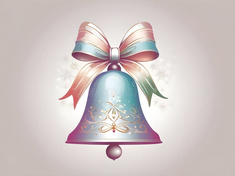 Abstract Pastel Christmas Bell Art on Brown Background Stock ...