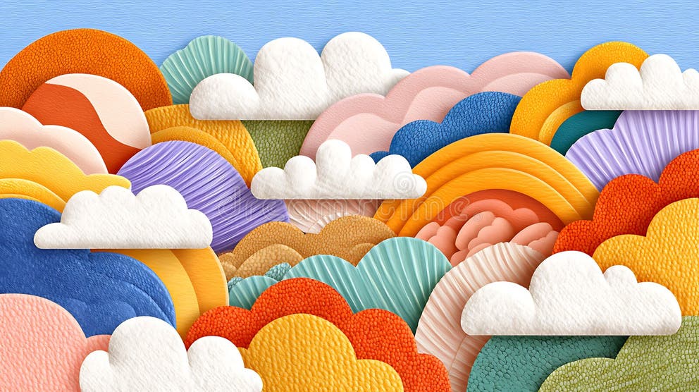 Abstract Pastel Cloud Pattern with Soft Shapes and Textures Creating ...