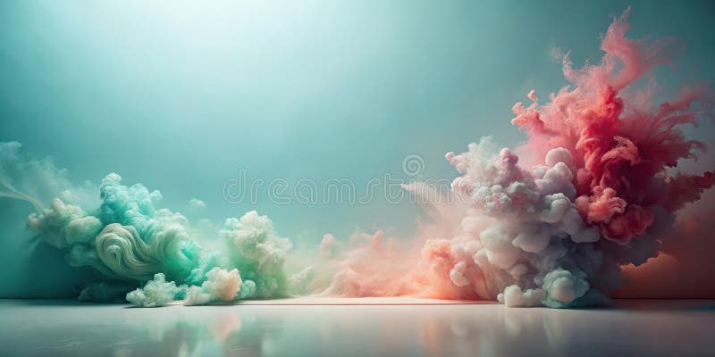 Abstract Pastel Color Explosions on a Smooth Surface. Generative AI ...