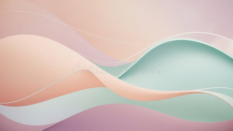 Abstract Pastel Color Wave Shapes Flowing Smoothly Background. AI ...