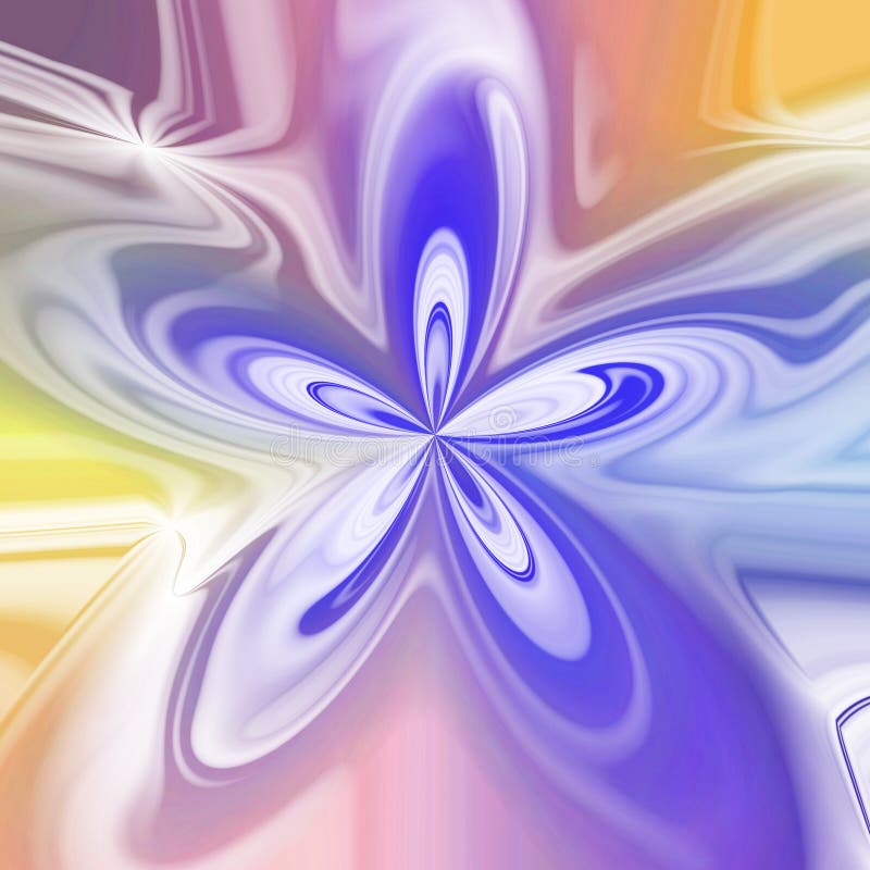 Abstract Pastel Colored Bloom Shape in Violet and Yellow Stock ...