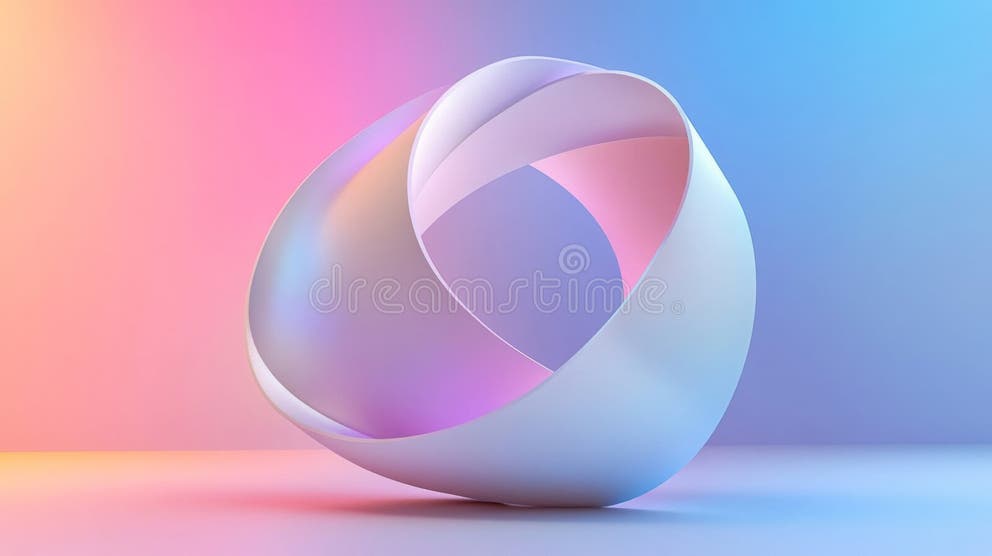 Abstract Pastel Colored Swirling Form Sculpture Stock Illustration ...