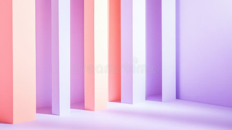 Abstract Pastel Colored Vertical Columns Creating a Modern Geometric ...