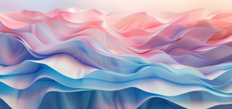 Abstract Pastel-colored Wave Patterns with a Soft Gradient Background ...