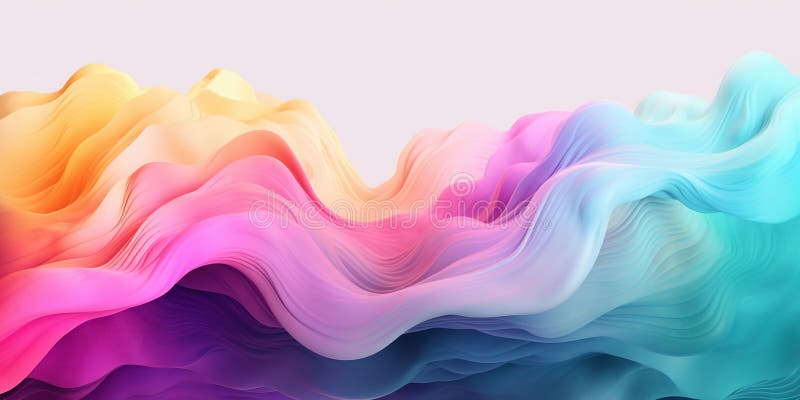 Abstract Pastel Colors 3d Wave Background. Wave Banner. Generative Ai ...