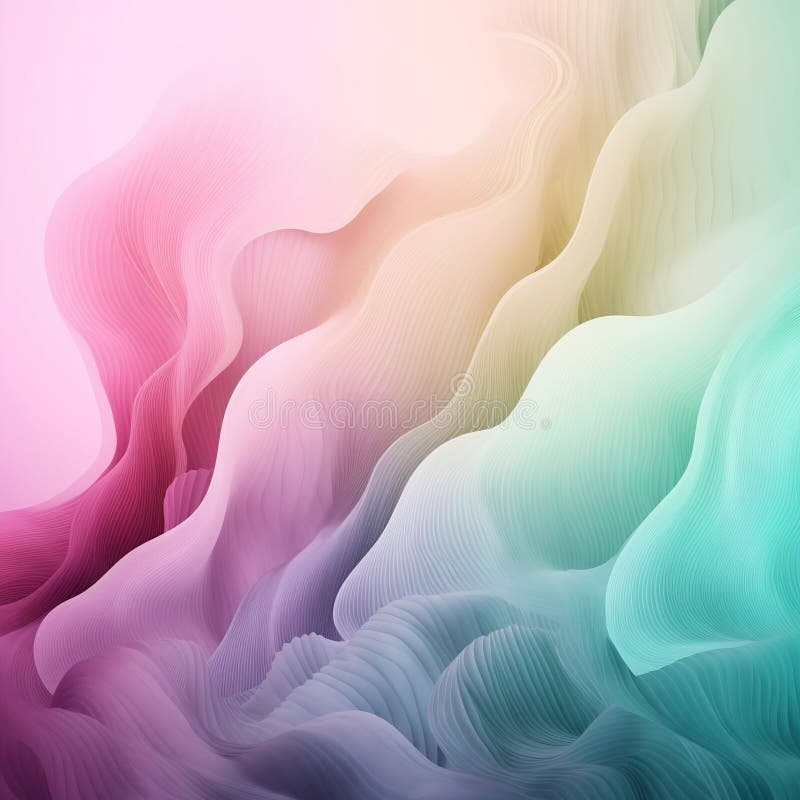 Abstract Pastel Colors 3d Wave Background. Wave Banner. Generative Ai ...