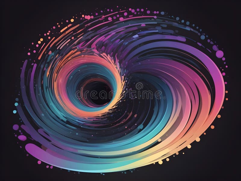 Abstract Pastel Cool Spinning Spiral of Colored Gradient Particles ...