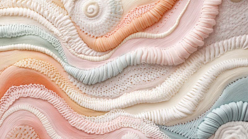 Abstract Pastel Crochet Texture Background Stock Illustration ...