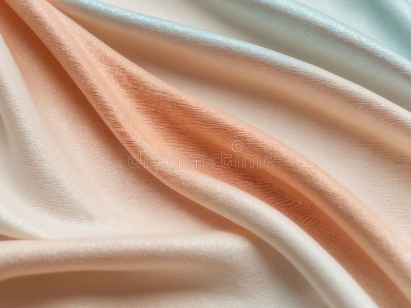 Abstract Pastel Fabric Texture Soft Flowing Peach Orange and Blue ...