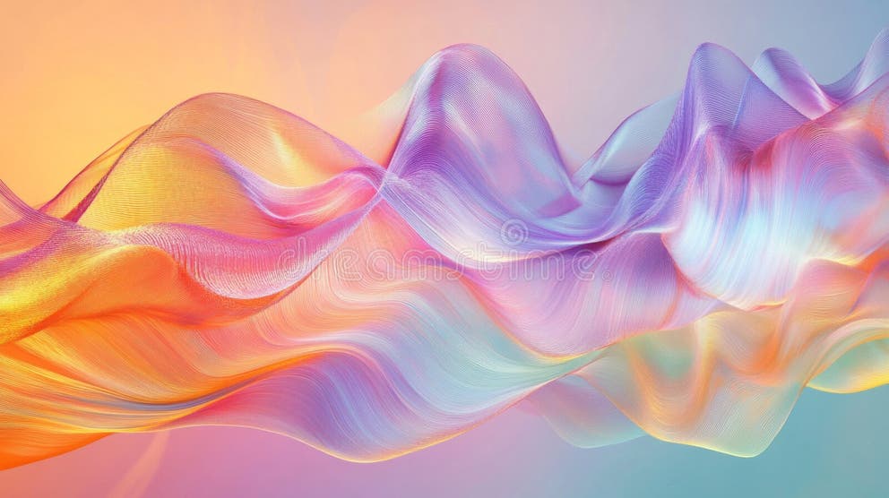 Abstract Pastel Fabric Waves Flowing Softly Stock Illustration - Illustration of translucent ...