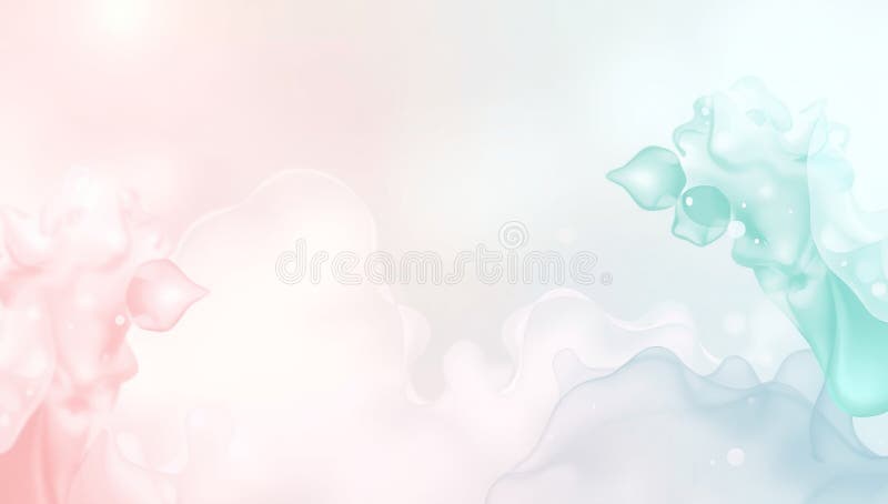 Abstract Pastel Fluid Background with Soft Pink and Teal Fluid Shapes ...