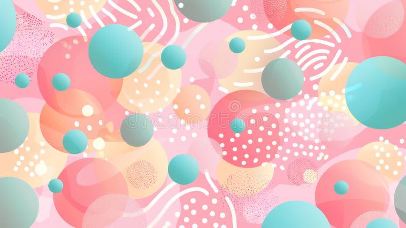 Abstract Pastel Geometric Background with Circles Stock Illustration ...