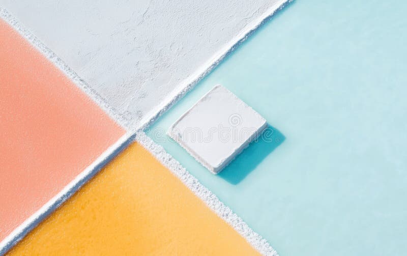 Abstract Pastel Geometric Background with White Square Stock ...