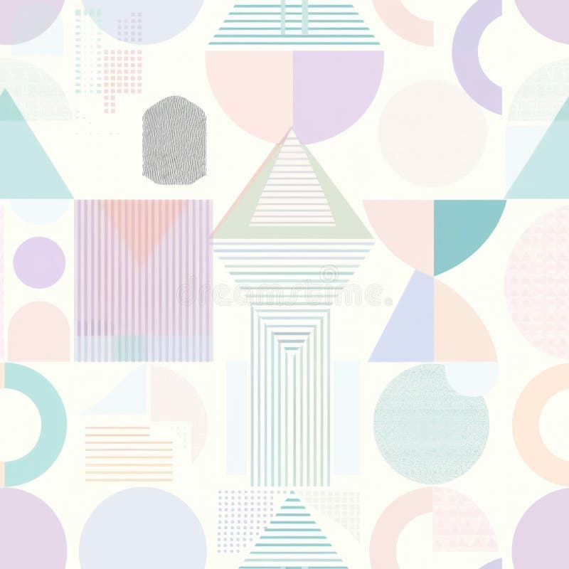Abstract Pastel Geometric Seamless Pattern for Modern Design. AI Stock ...